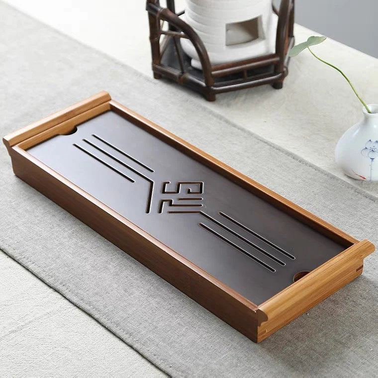 Bamboo Tea Tray 2 Variations wiht Water Tank