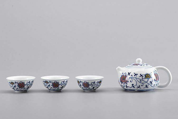 "Qing Hua Ci" (Blue and White Porcelain) Twining Lotus Pattern Tea Pot